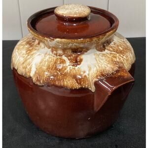 USA | Dining | Vintage Usa Brown Drip Glaze Bean Pot 7 | Poshmark